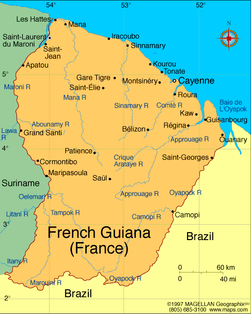 Cayenne Map - French Guiana