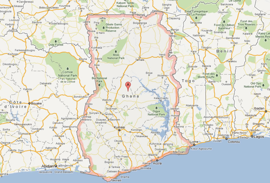 Ghana Map and Ghana Satellite Images