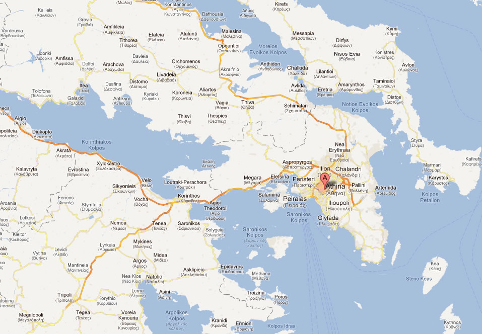 Athens Map and Athens Satellite Images