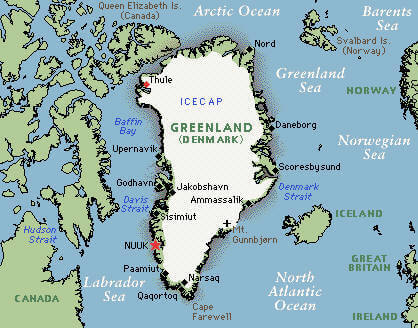 Greenland Map and Greenland Satellite Images