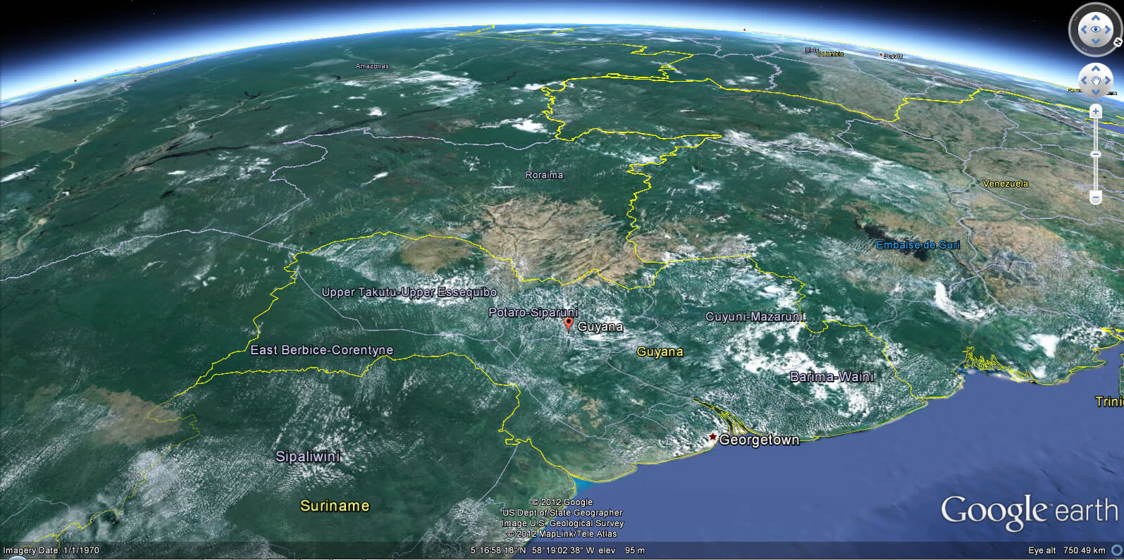 Guyana Map and Guyana Satellite Image