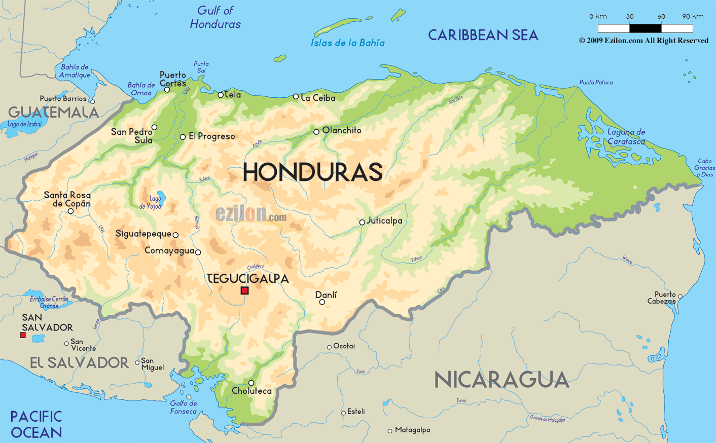 Honduras Map - Honduras