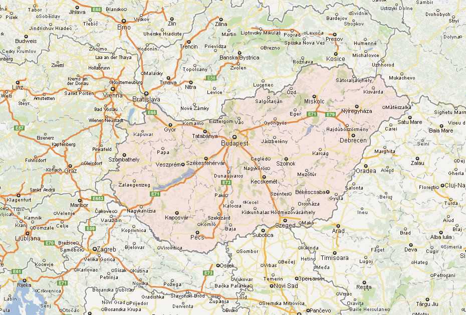 Hungary Map and Hungary Satellite Images