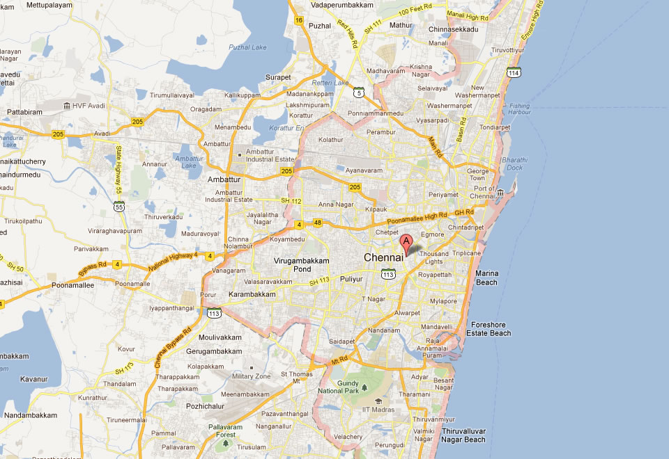 Chennai Map and Chennai Satellite Images