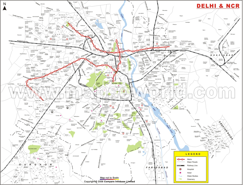 Delhi Map and Delhi Satellite Image