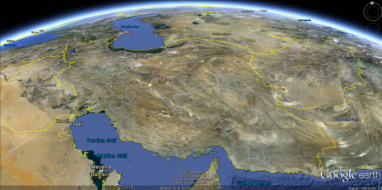Iran Map and Iran Satellite Images