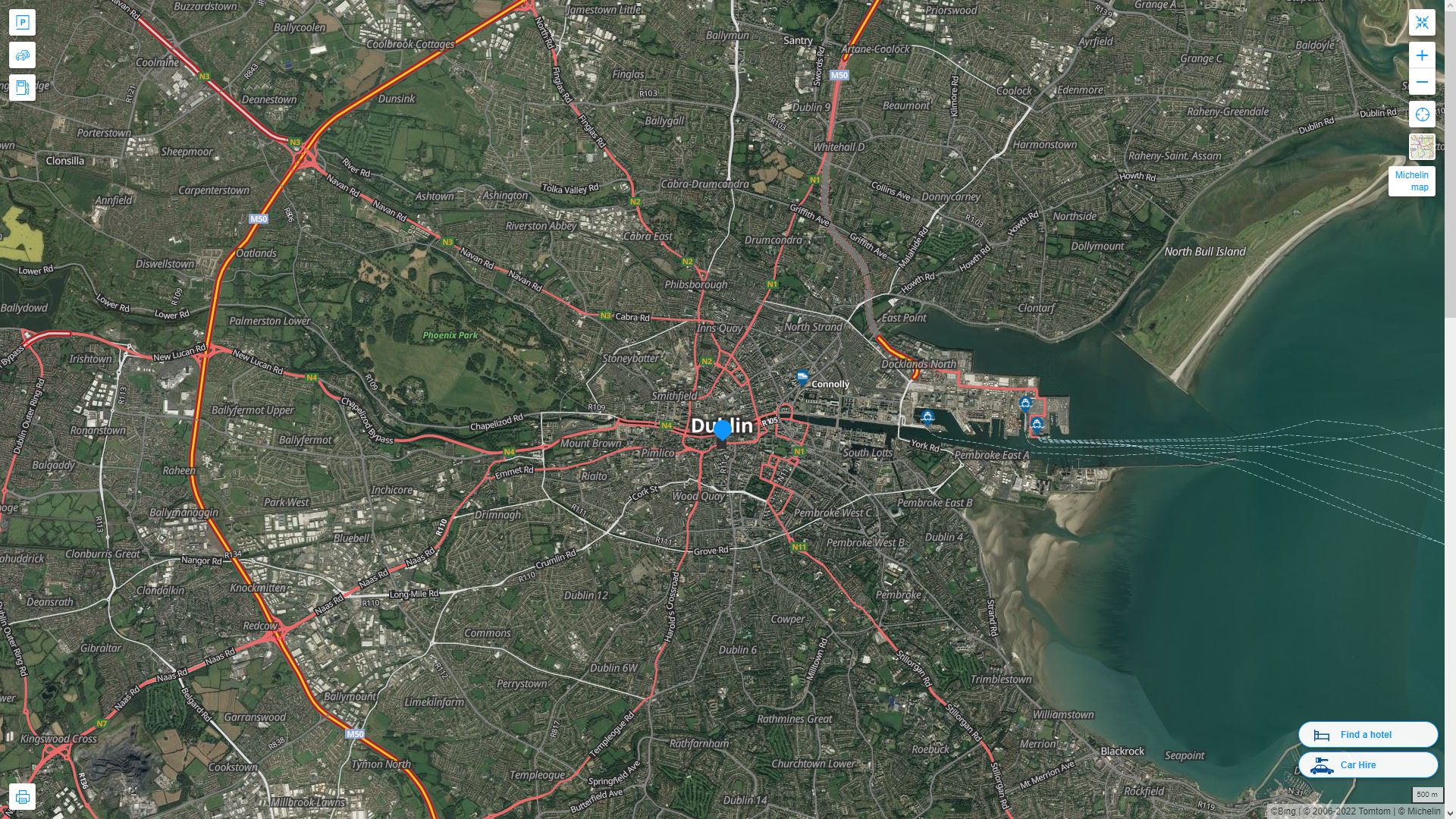 Dublin Map and Dublin Satellite Images