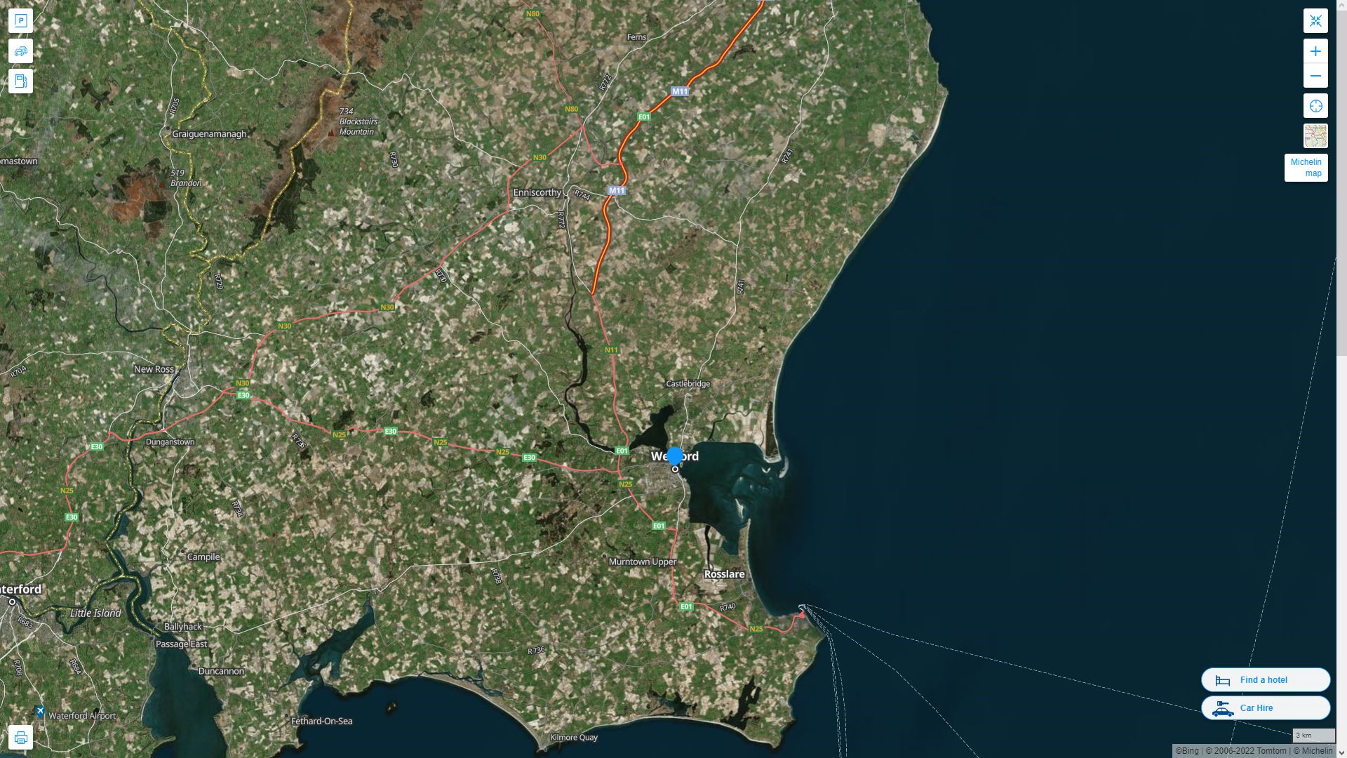 Wexford Map and Wexford Satellite Images