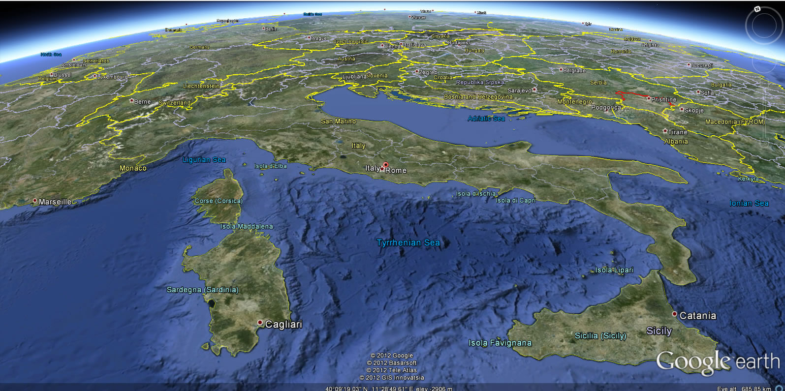 Italy Map and Italy Satellite Images