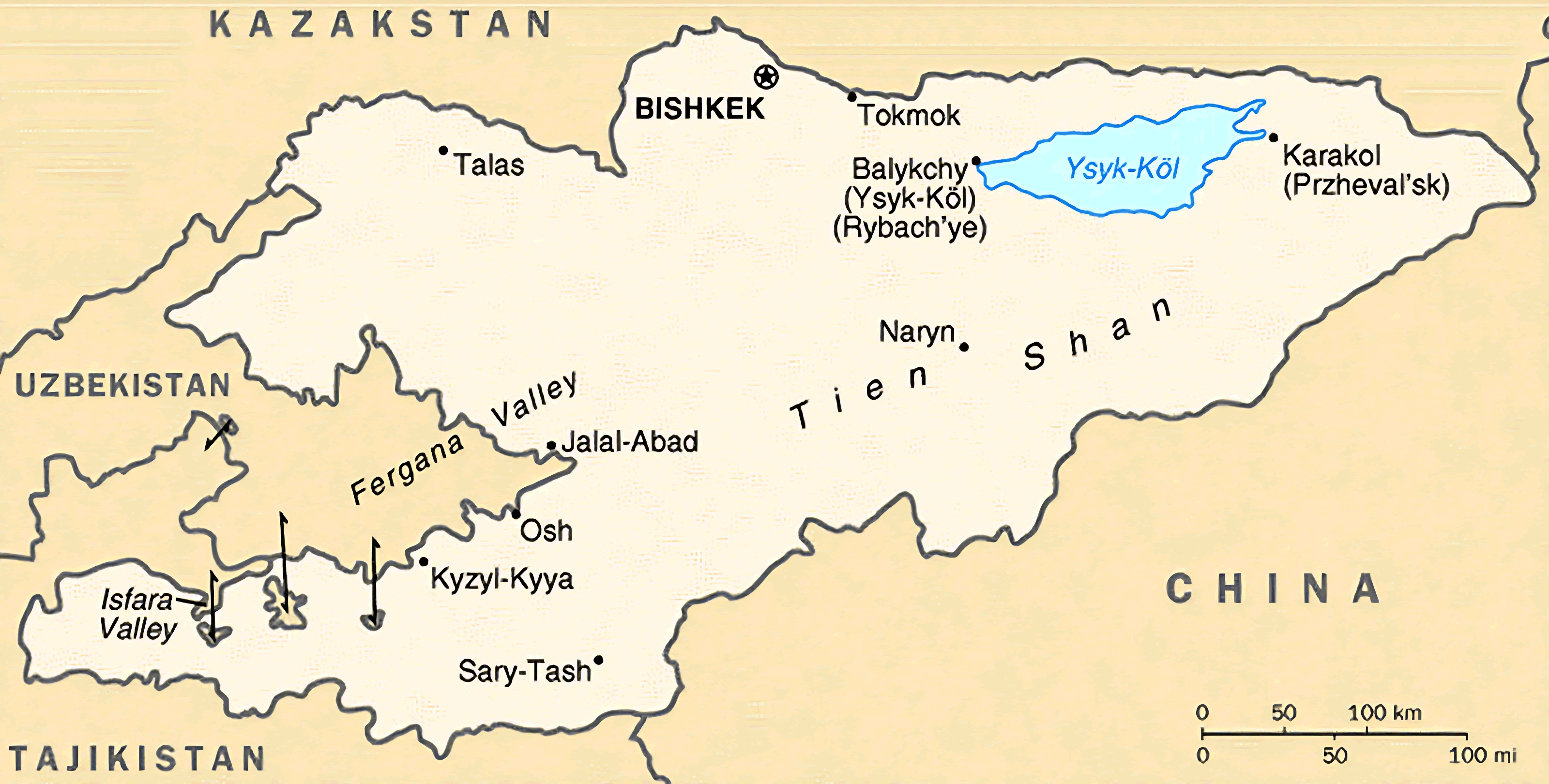 Kyrgyzstan Map and Kyrgyzstan Satellite Images