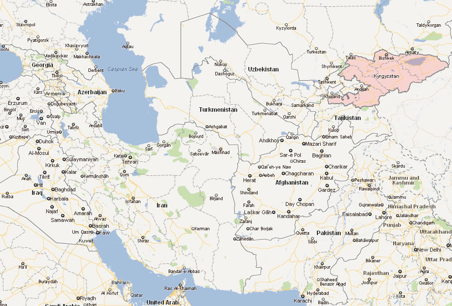 Kyrgyzstan Map and Kyrgyzstan Satellite Images