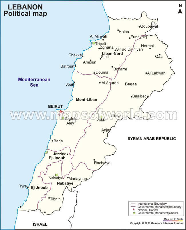 Lebanon Map and Lebanon Satellite Images