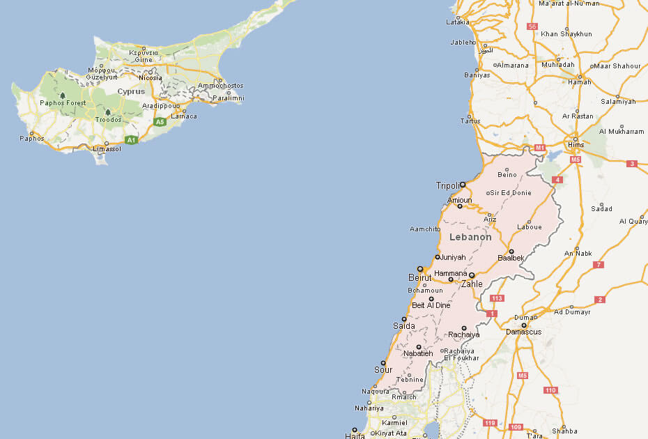 Lebanon Map - Lebanon