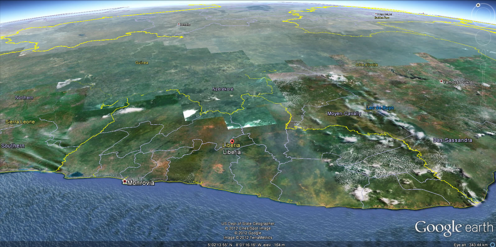 Liberia Map and Liberia Satellite Images
