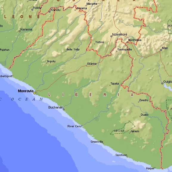 Liberia Map and Liberia Satellite Images