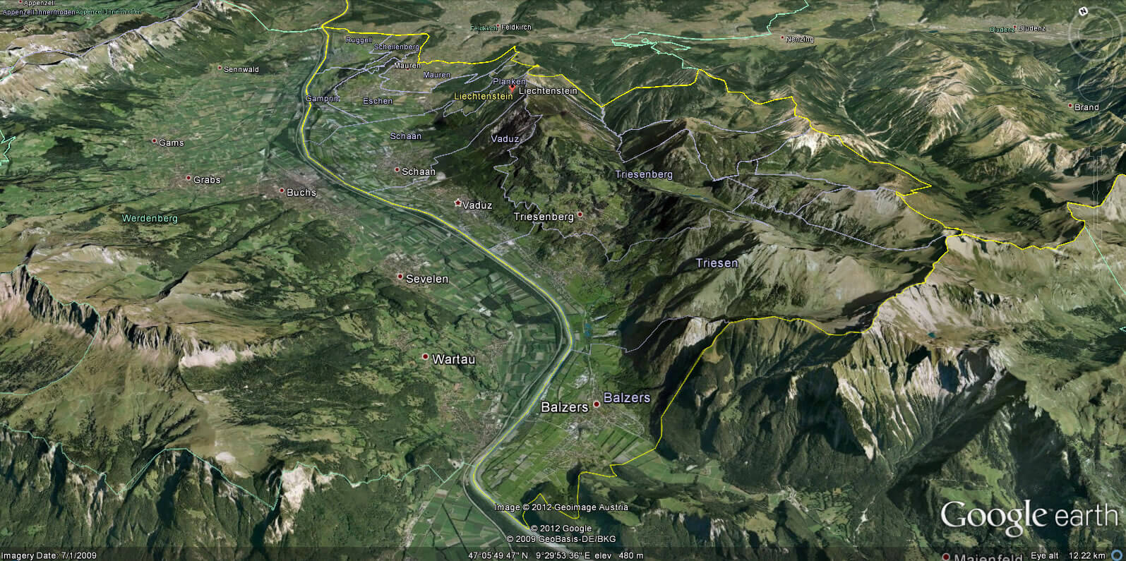 Liechtenstein Map and Liechtenstein Satellite Image