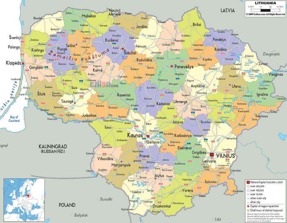 Kaunas Map and Kaunas Satellite Images