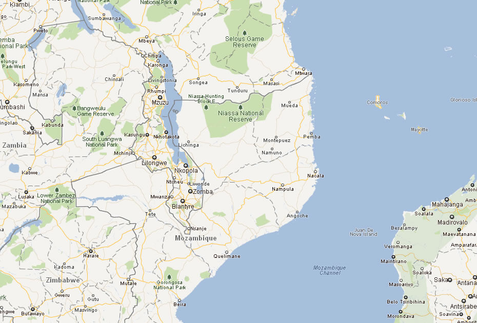 Malawi Map and Malawi Satellite Images
