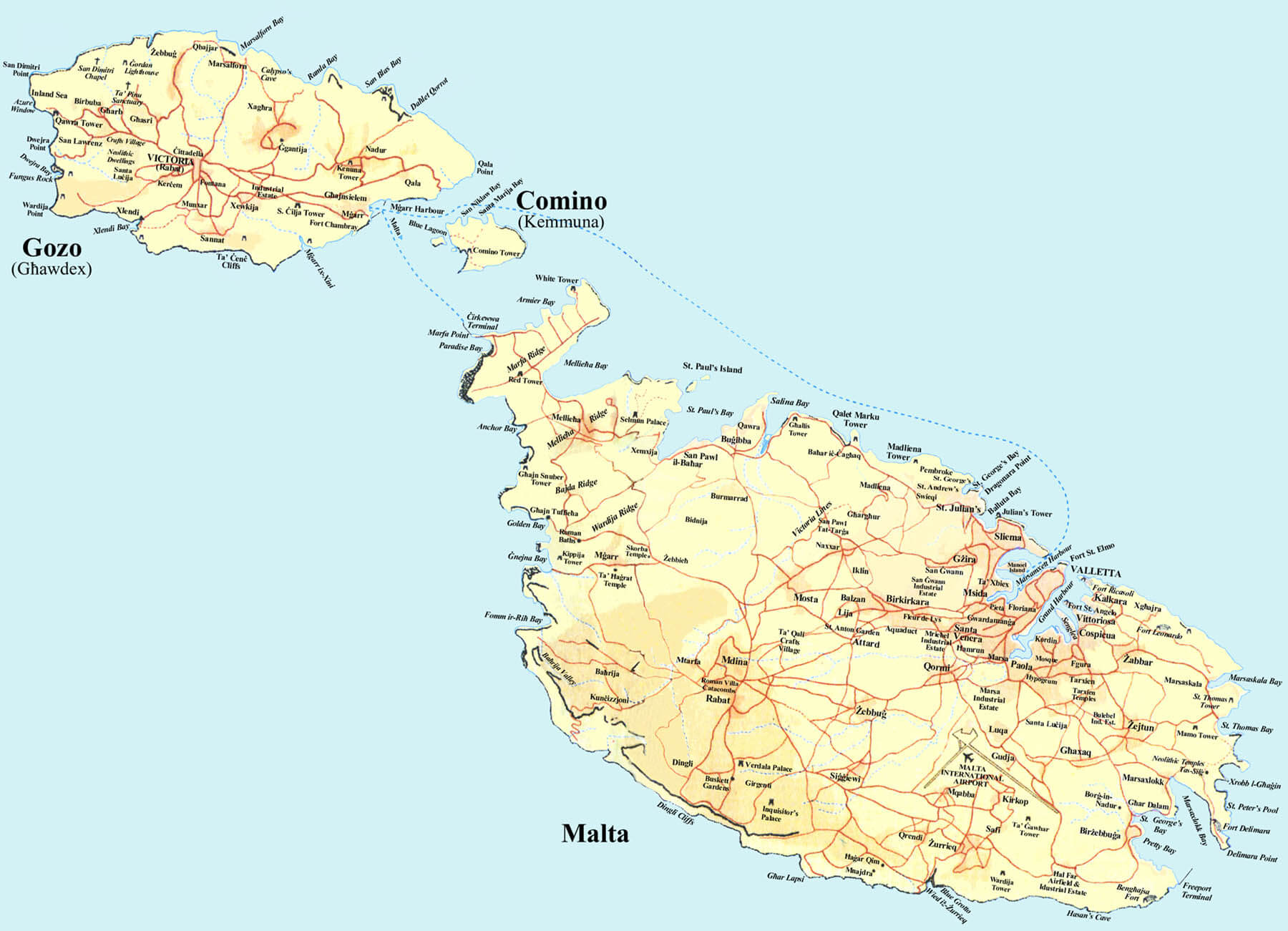 Malta Map and Malta Satellite Images