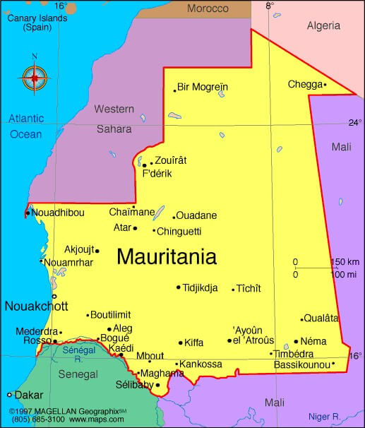Mauritania Map - Mauritania