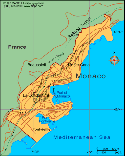 Monaco Map and Monaco Satellite Images
