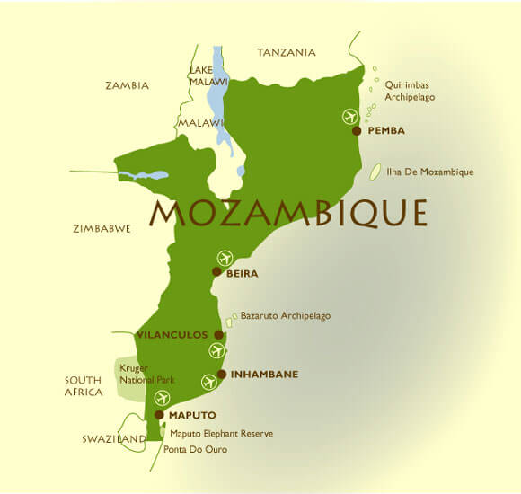 Mozambique Map - Mozambique