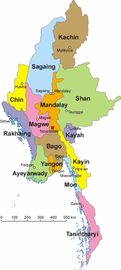 Monywa Map and Monywa Satellite Image