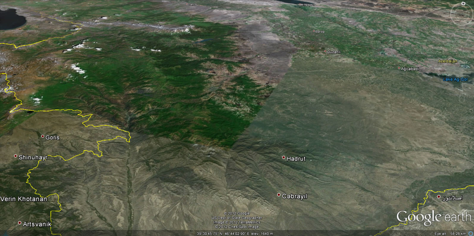 Nagorno Karabakh Map and Nagorno Karabakh Satellite Images