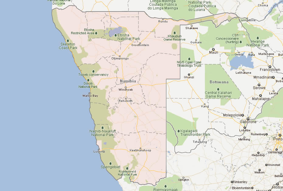 Namibia Map - Namibia