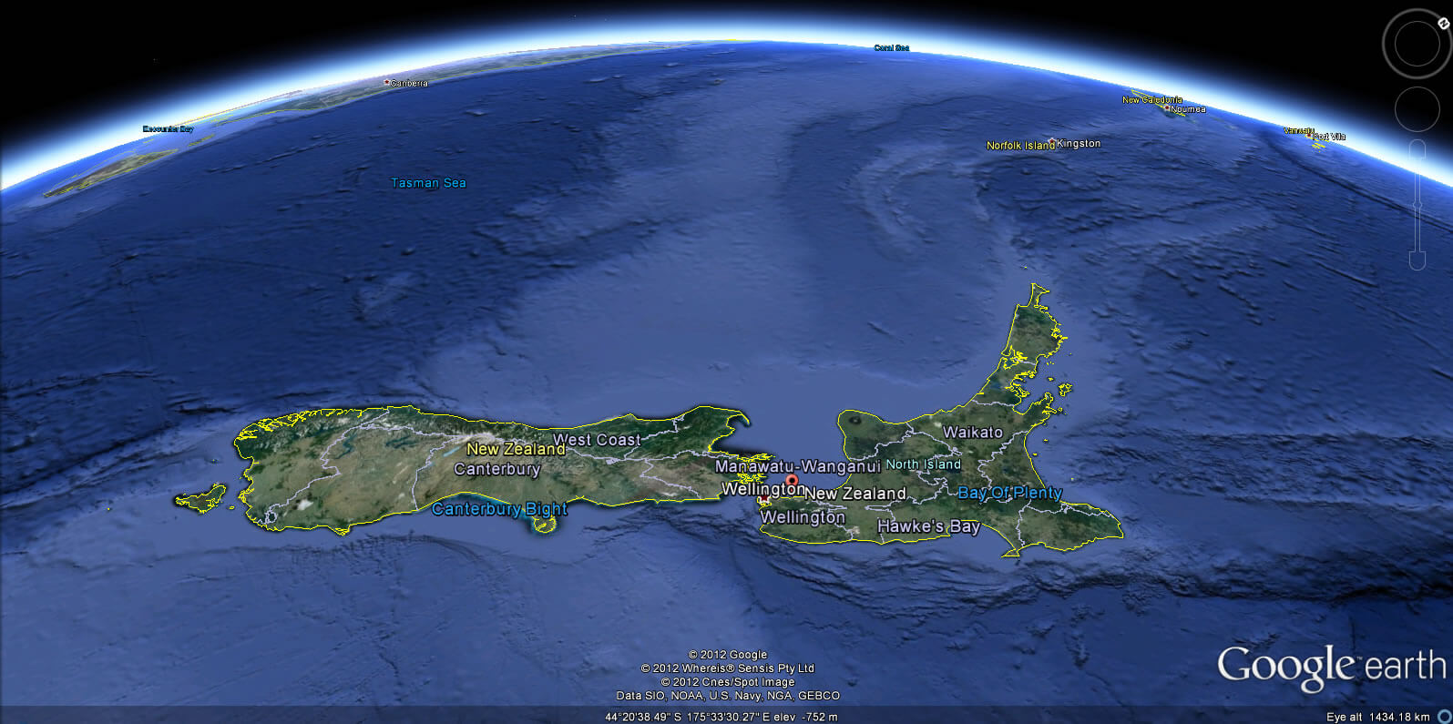 New Zealand Map and New Zealand Satellite Images