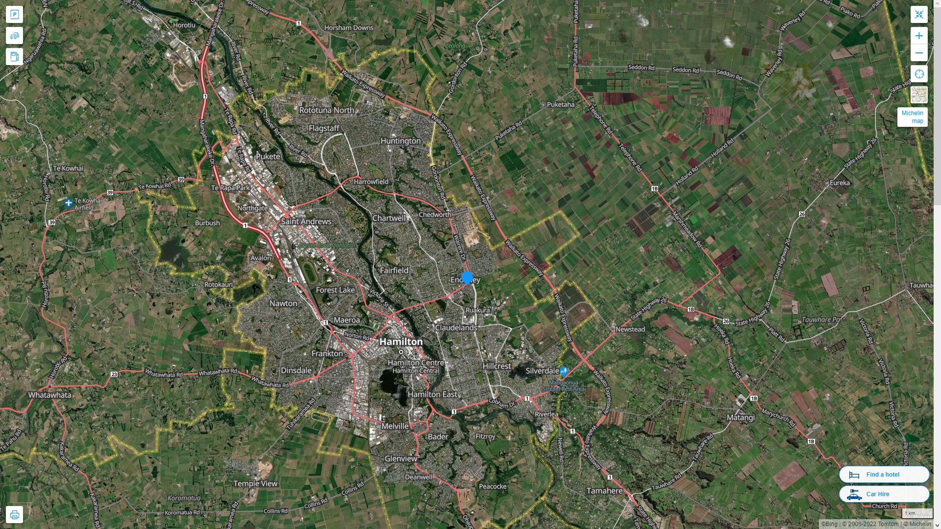 Hamilton Map and Hamilton Satellite Images