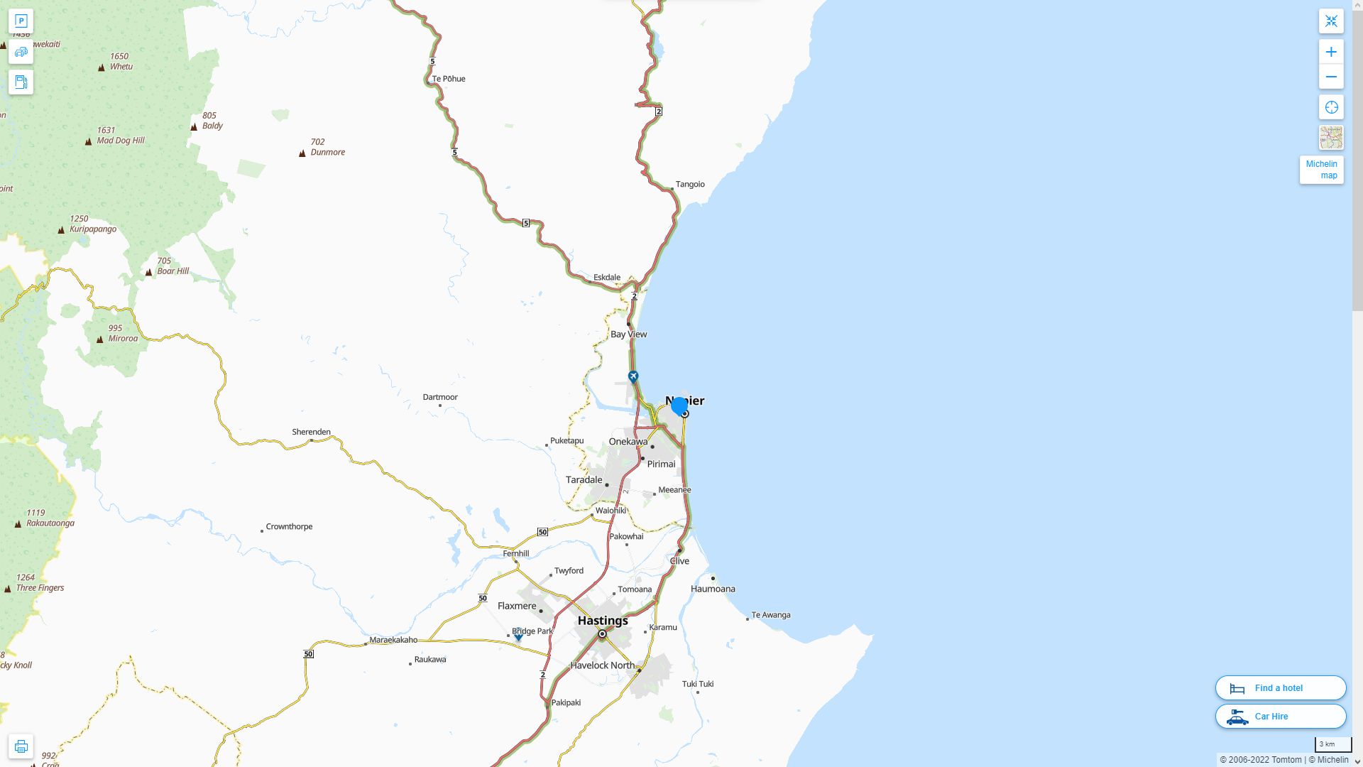 Napier Map and Napier Satellite Images