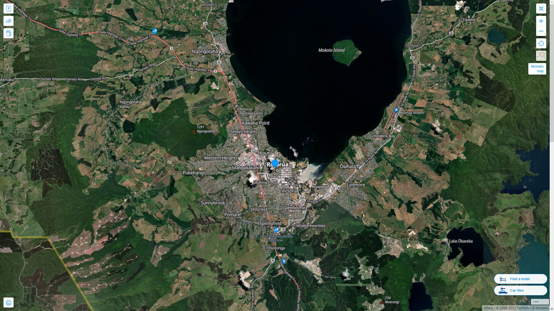 Rotorua Map and Rotorua Satellite Images