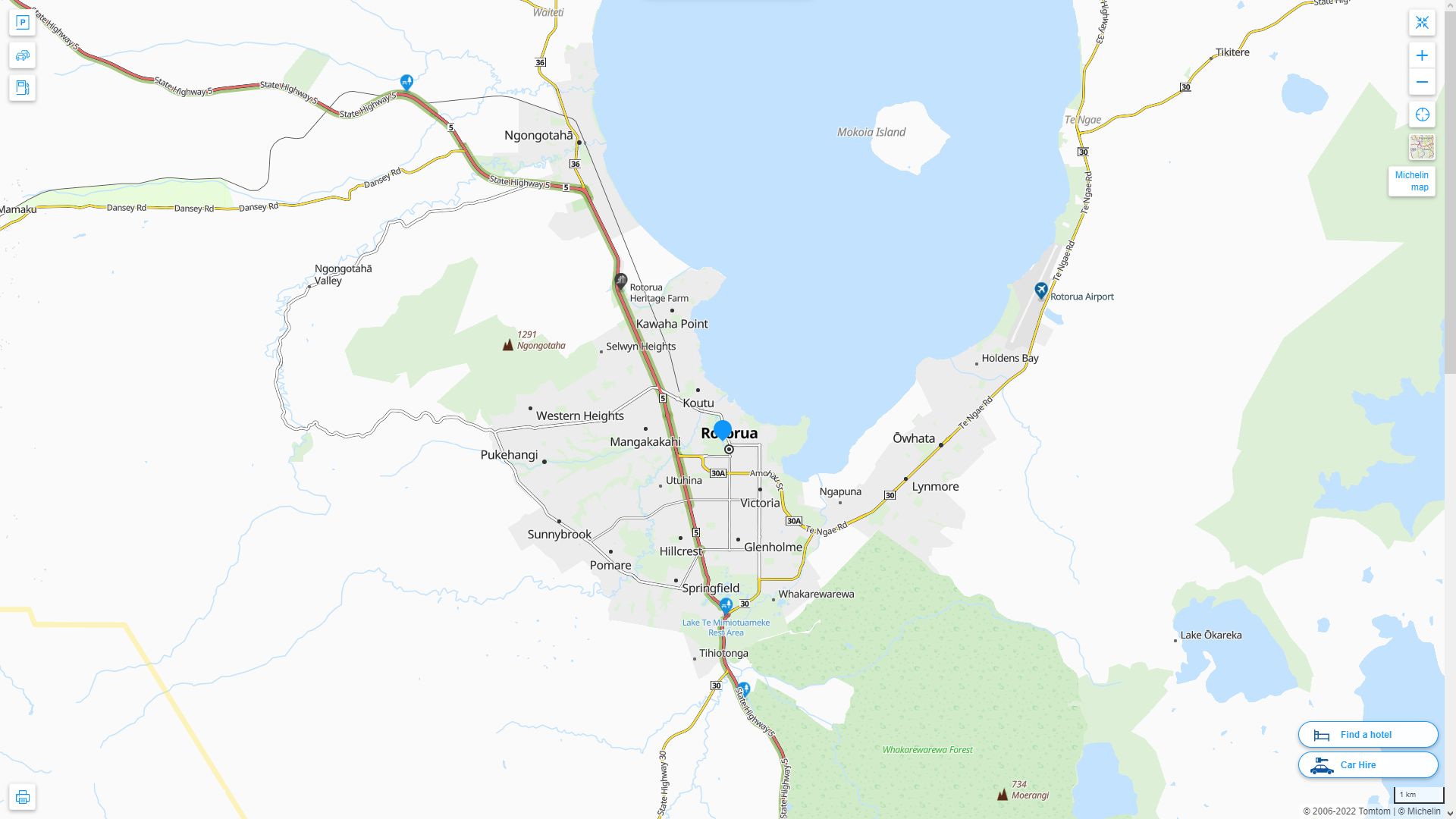 Rotorua Map and Rotorua Satellite Images
