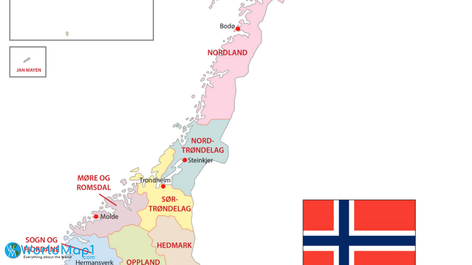 Norway Free Printable Map