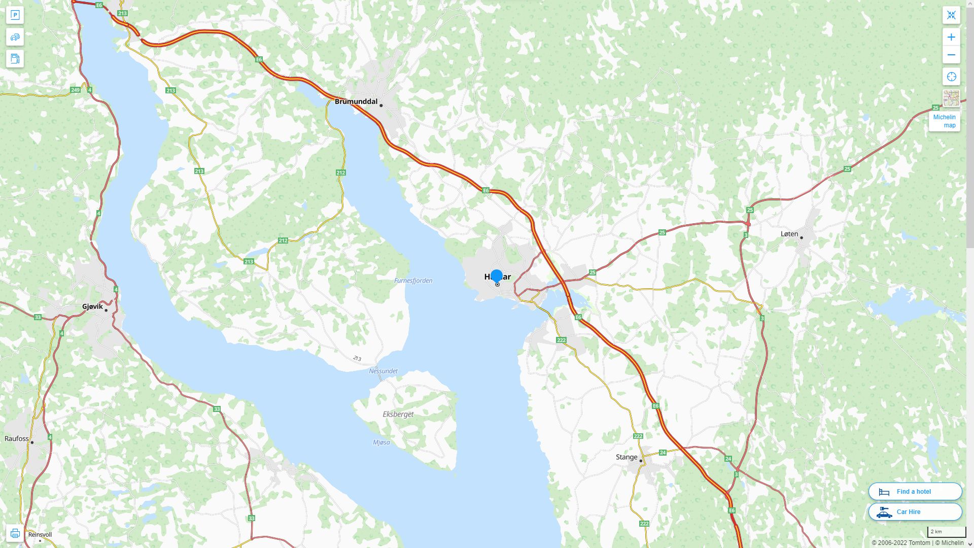 Hamar Map and Hamar Satellite Image
