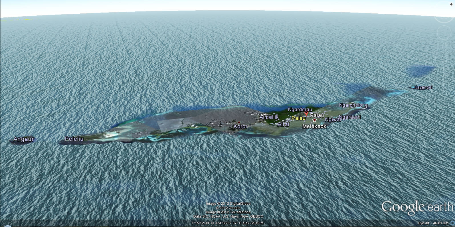 Palau Map and Palau Satellite Image