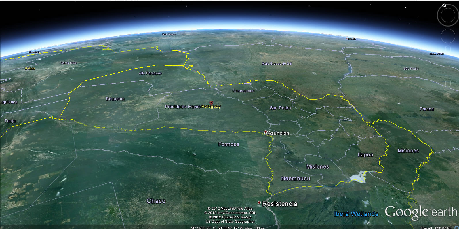 Paraguay Map and Paraguay Satellite Images
