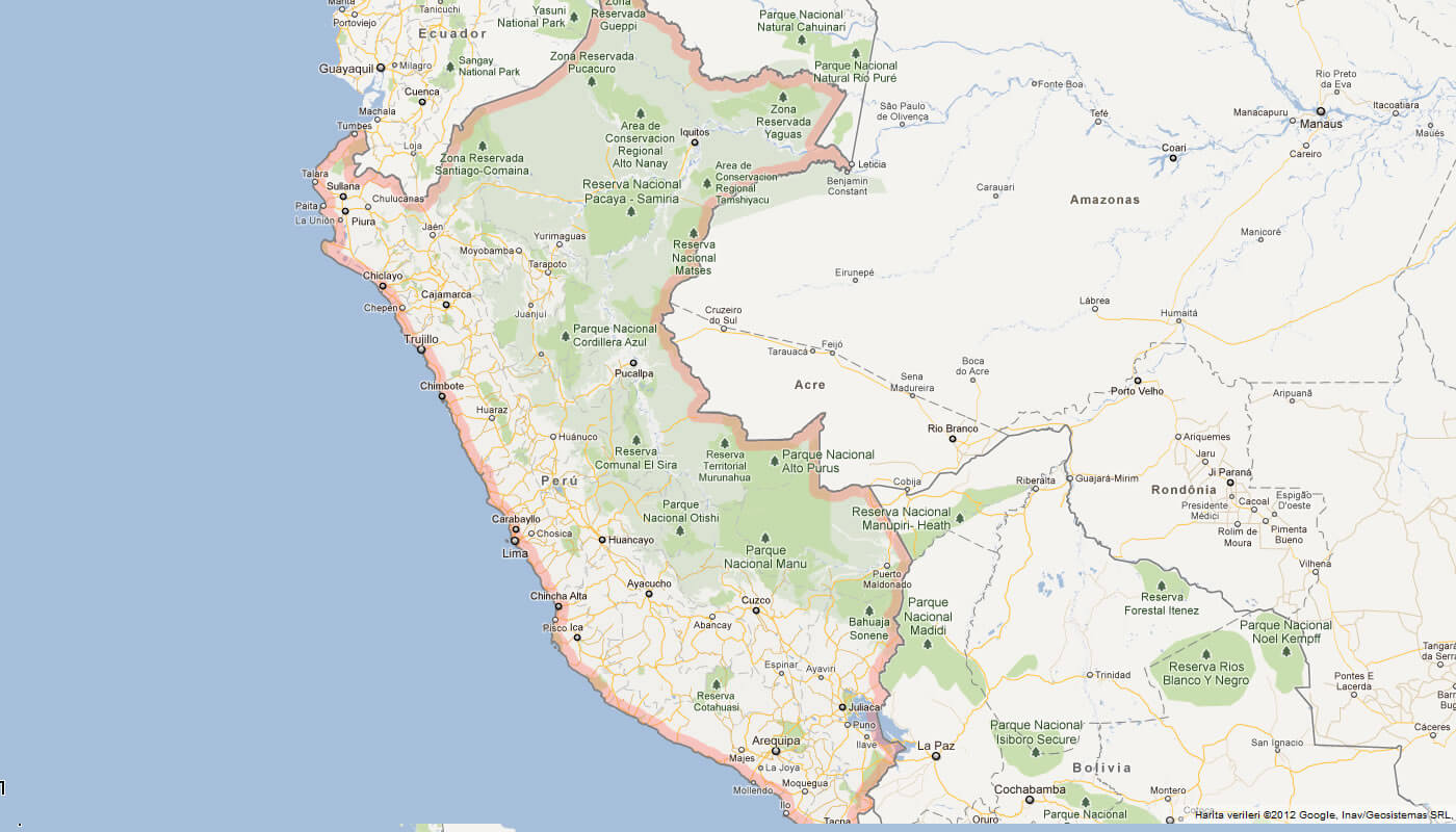 Peru Map and Peru Satellite Images