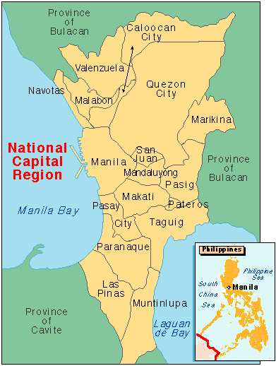 Manila Map and Manila Satellite Image