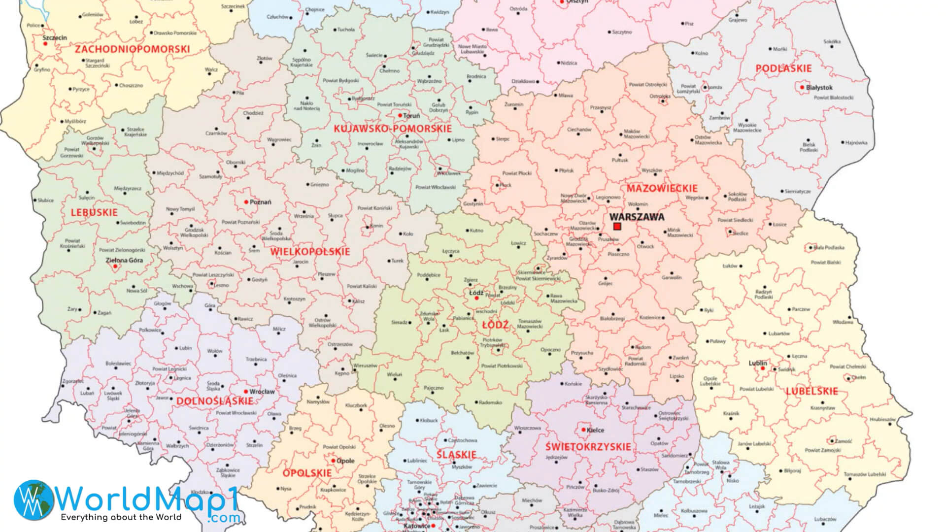 Large Poland Maps