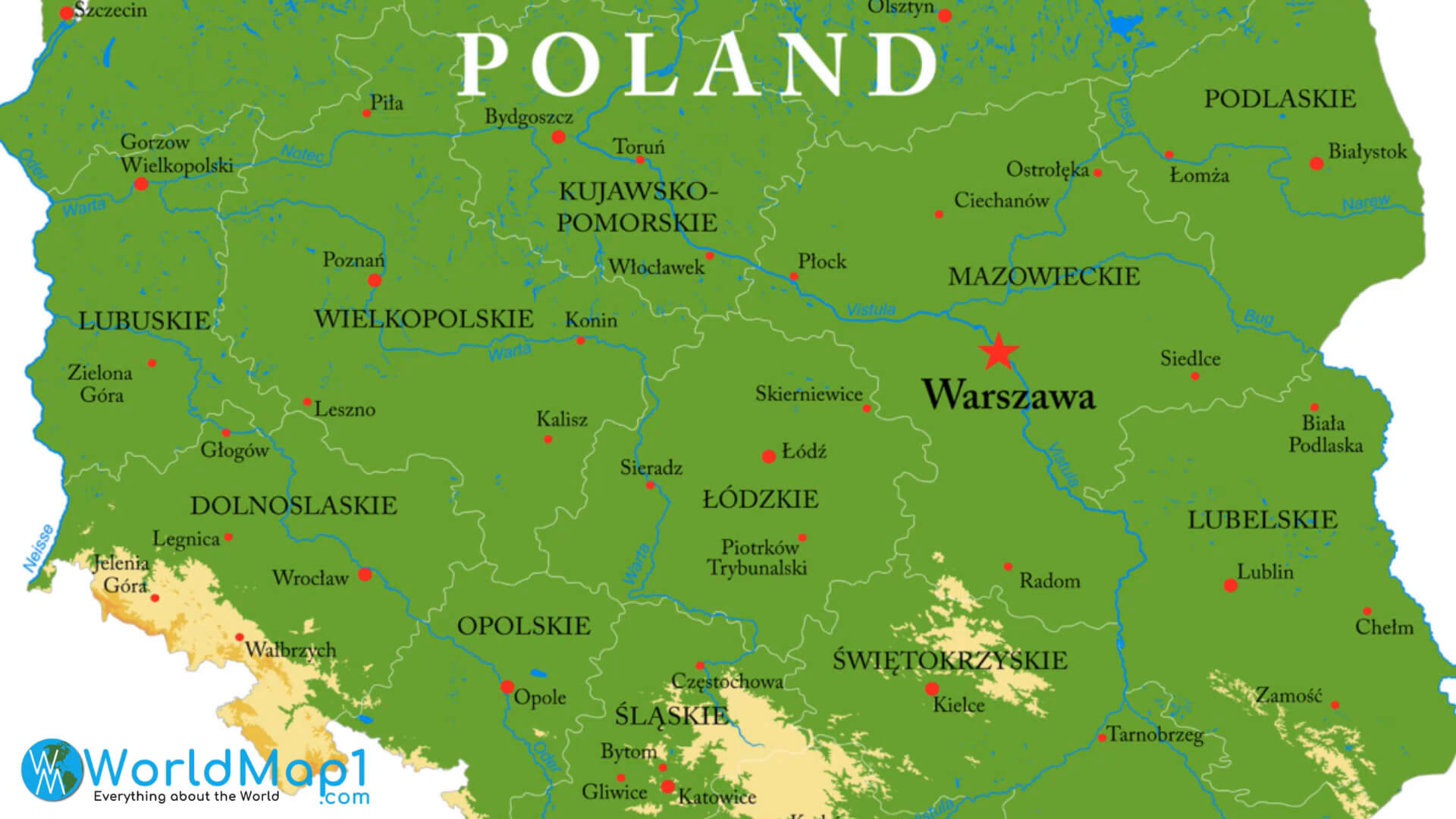 Large Poland Maps