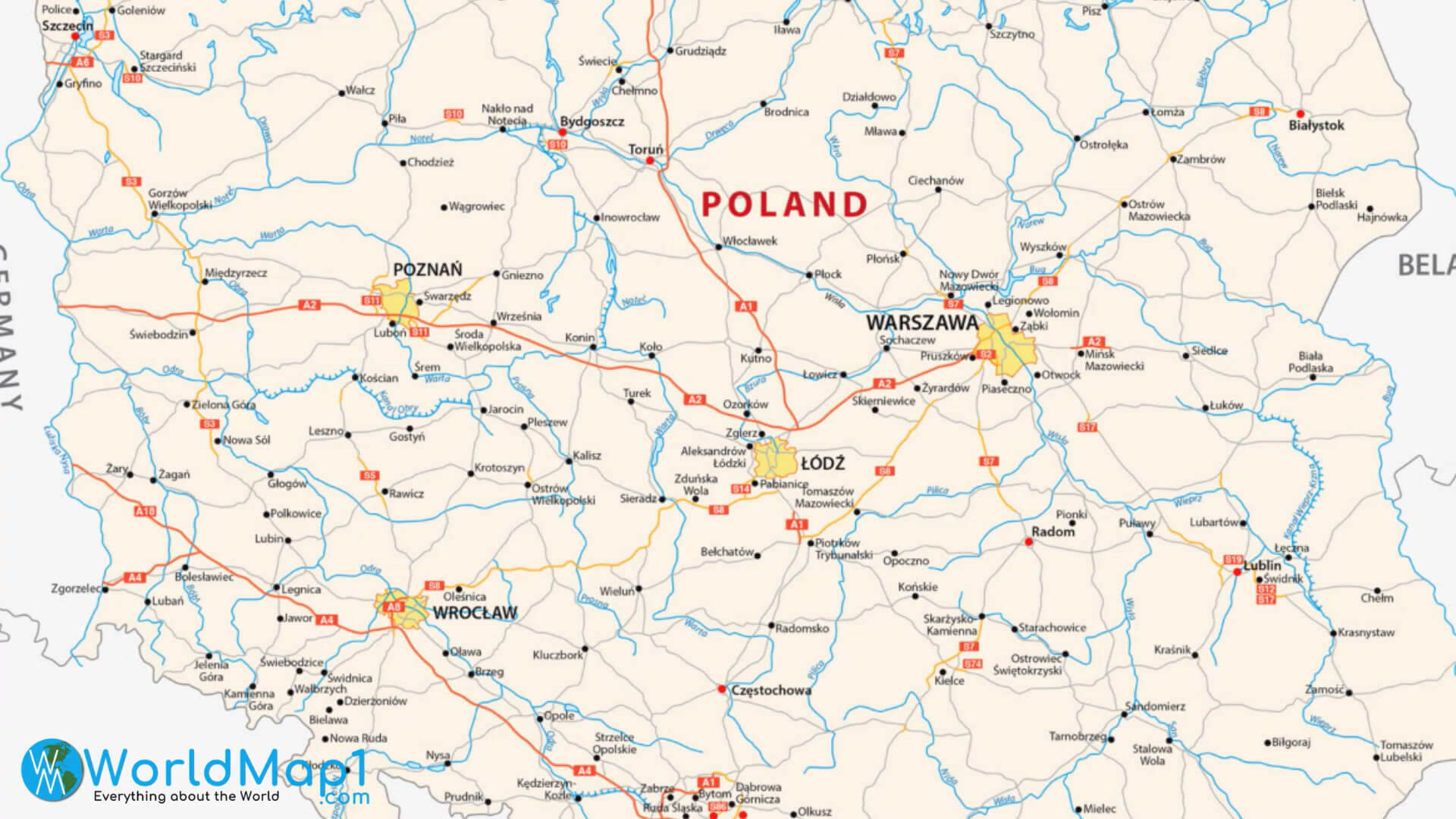 Free Printable Poland Map