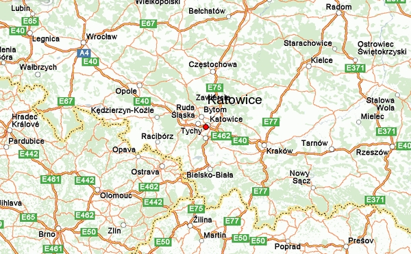 Katowice Map and Katowice Satellite Image