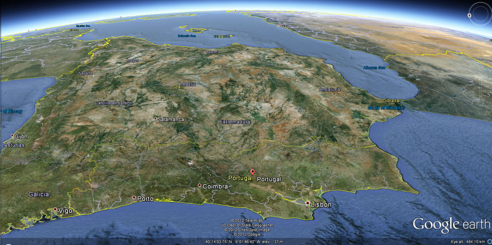 Portugal Map and Portugal Satellite Images