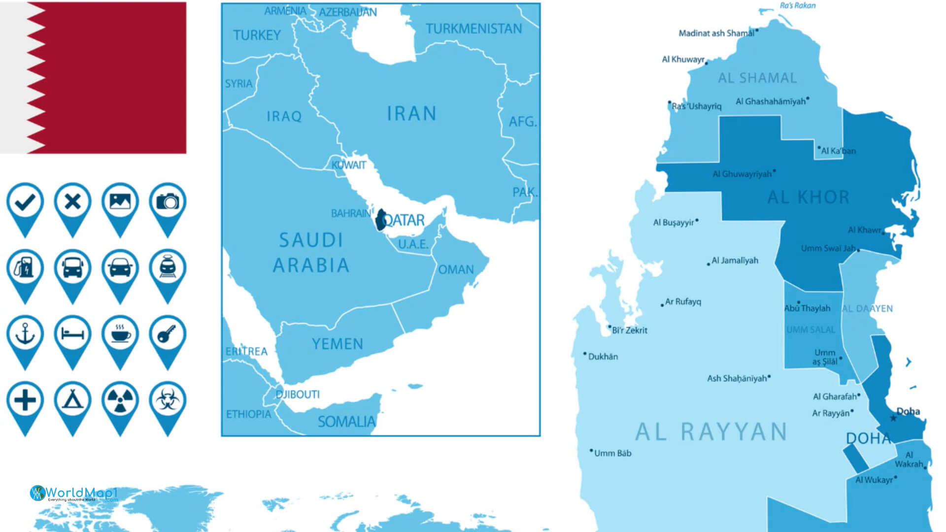 Qatar Free Printable Map