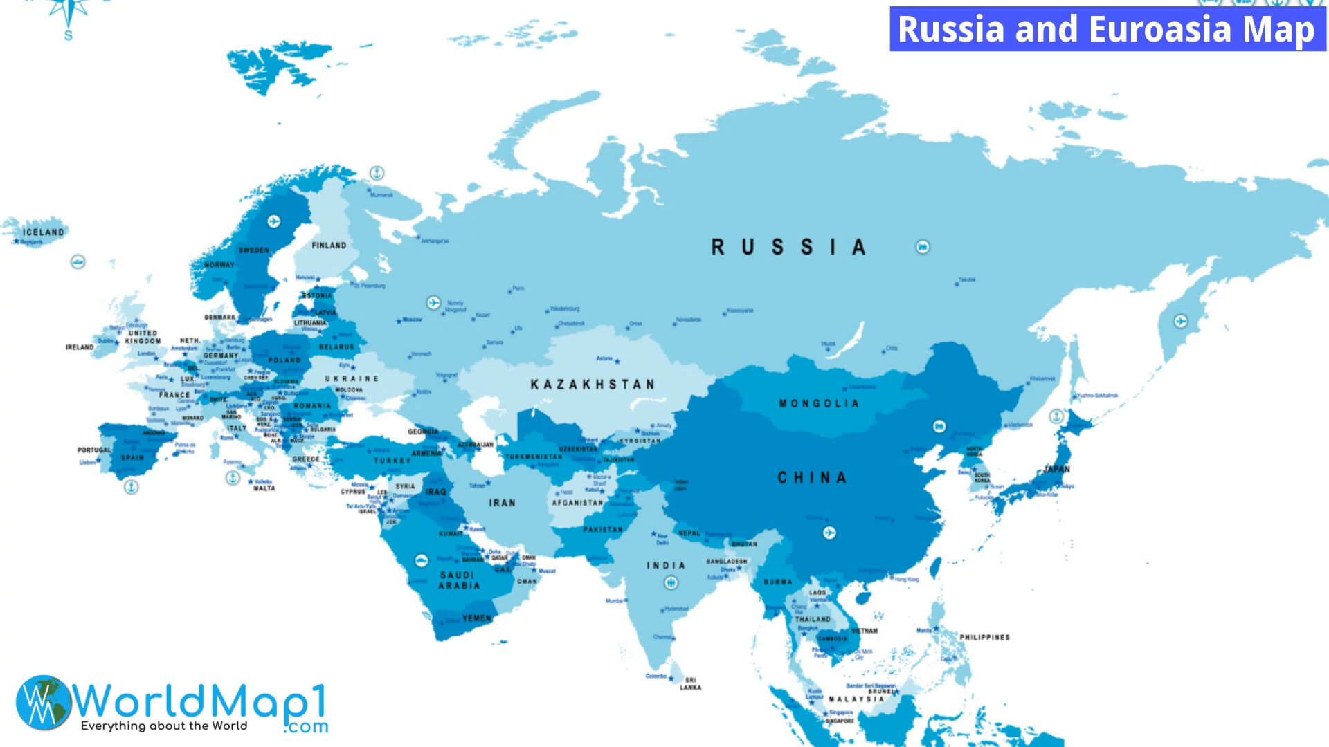 Russia and Europe Map