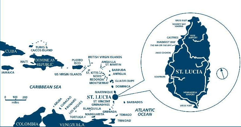 Saint Lucia Map and Saint Lucia Satellite Images