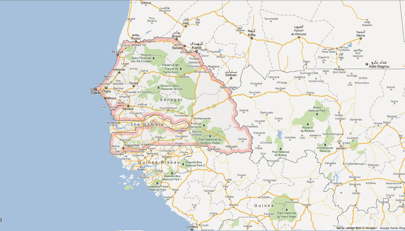 Senegal Map and Senegal Satellite Images