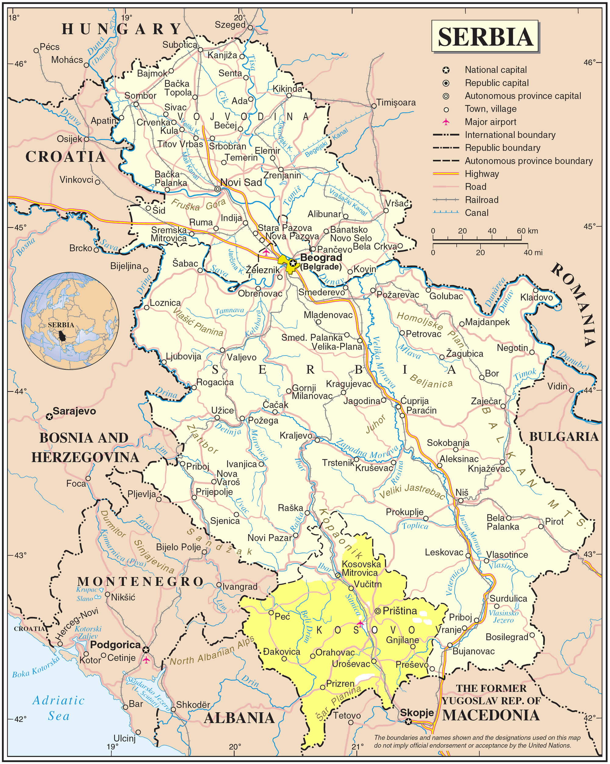 Serbia Map and Serbia Satellite Images